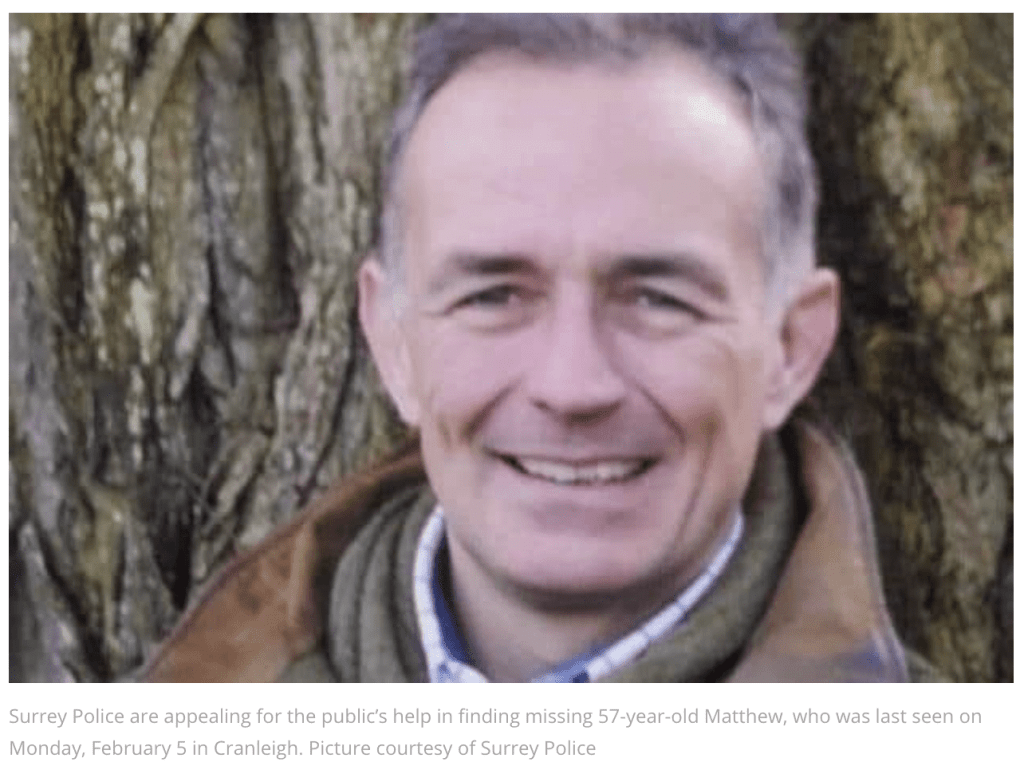 Police appeal for help to find Matthew - last seen in Cranleigh ...